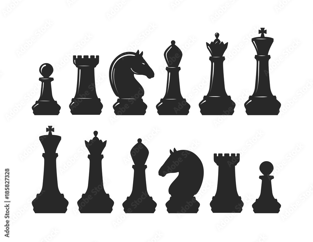 Chess pieces. Game concept. Vector illustration Stock Vector | Adobe Stock