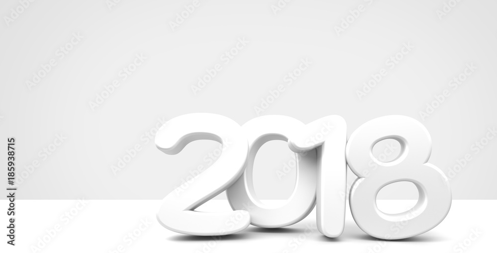 2018 modern white background bold letters 3d rendering design Stock ...