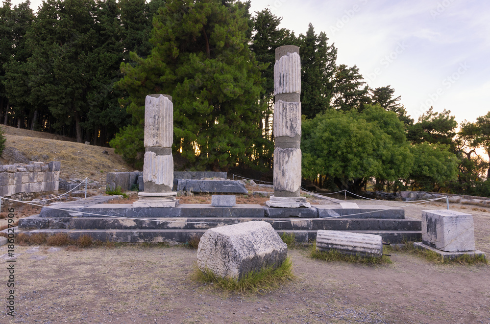 The ruins of Asclipeion in Kos island, Dodecanese, Greece, a temple ...