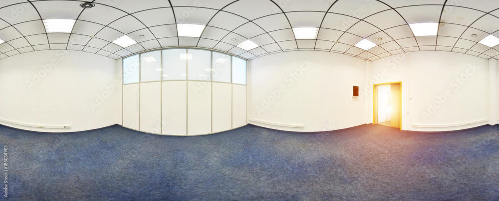 Spherical 360 degrees panorama projection, panorama in interior empty ...