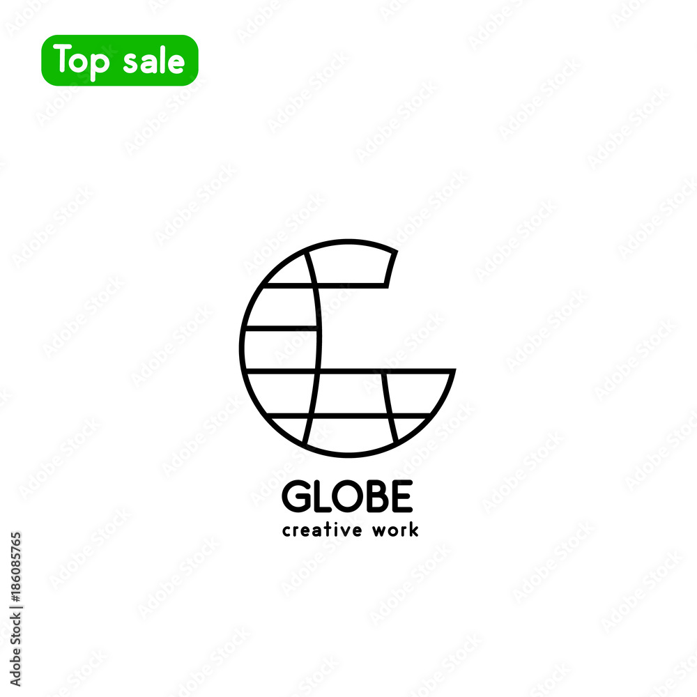Earth logo temaplate. Globe symbol Stock Vector | Adobe Stock