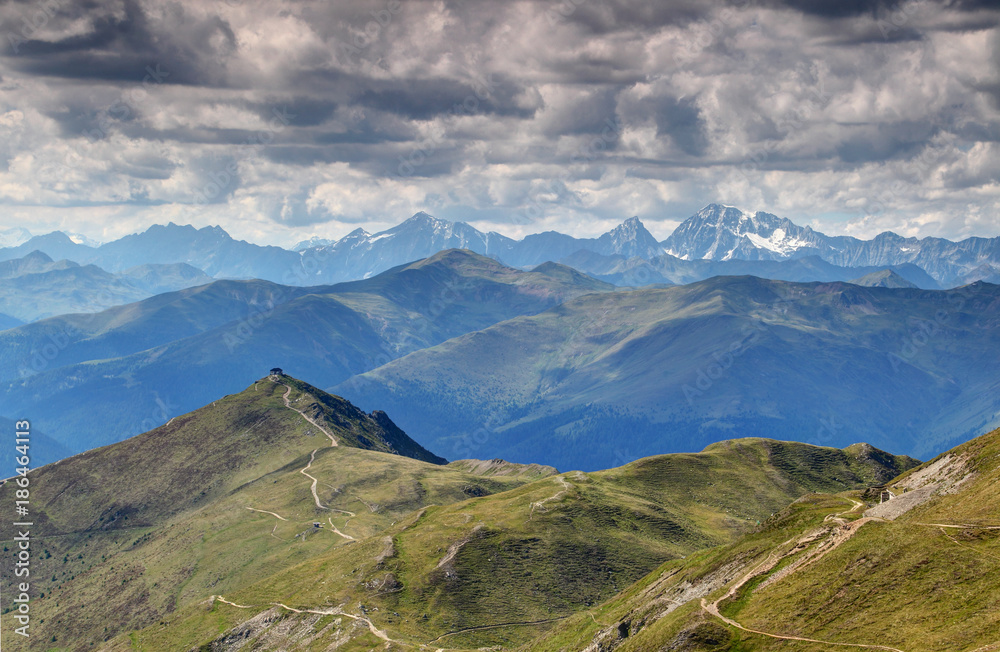Sunny Helm Monte Elmo peak at end of Karnischer Hohenweg trail on ...
