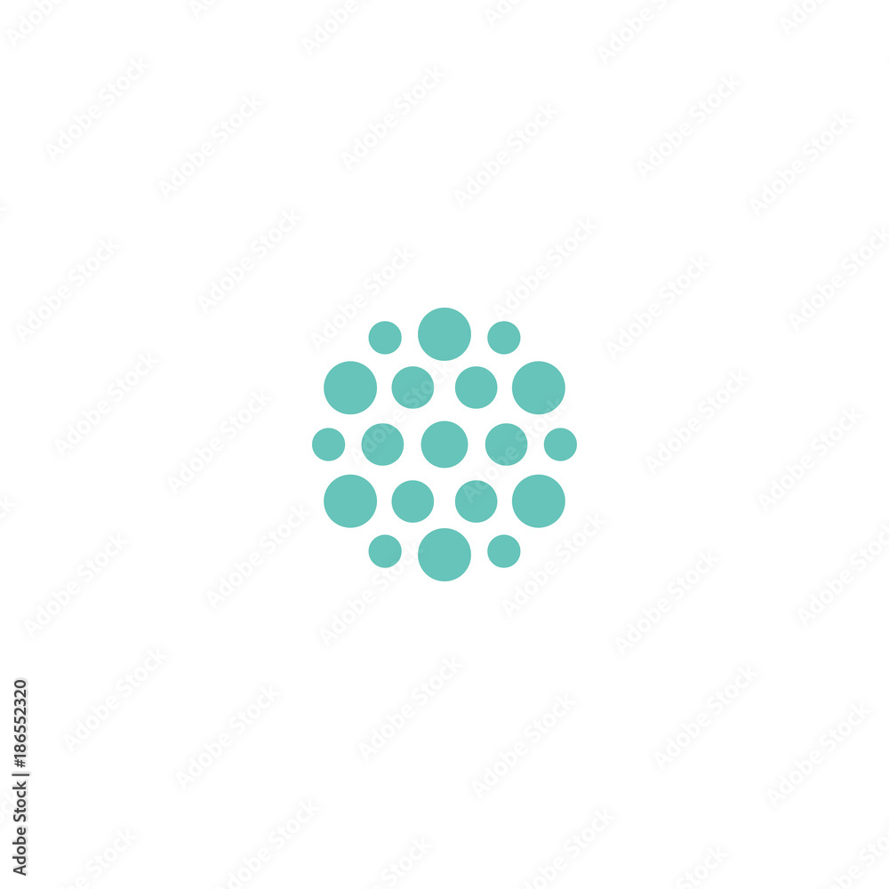 Abstract turquoise flat template logo. New technology vector symbol ...