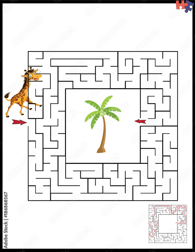 Cartoon Vector Illustration of Education Maze Stock Vector | Adobe Stock
