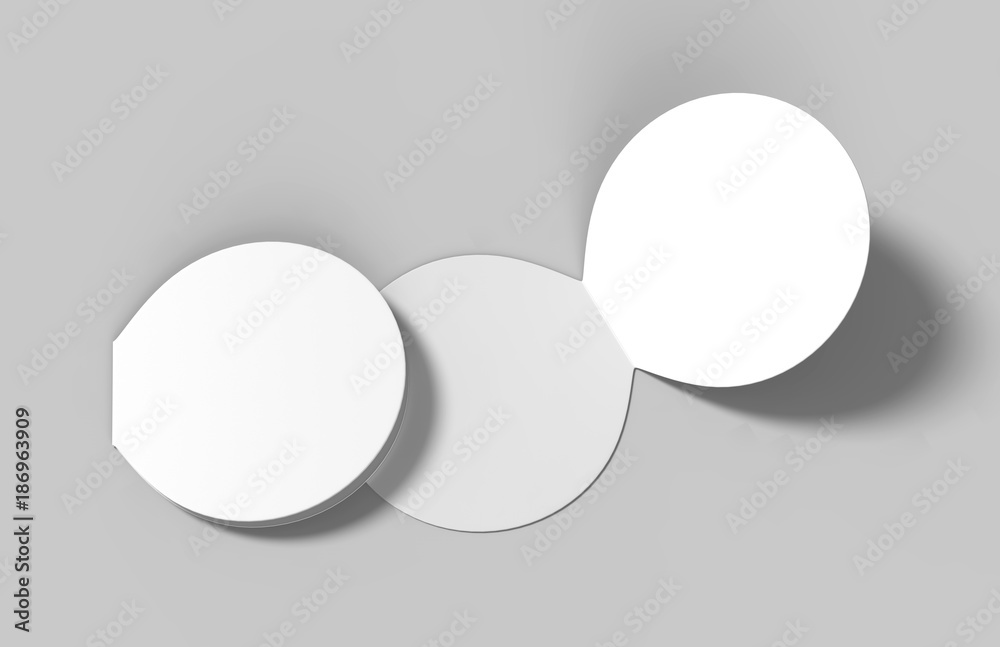 Circle bi fold brochure blank white template for mock up and ...