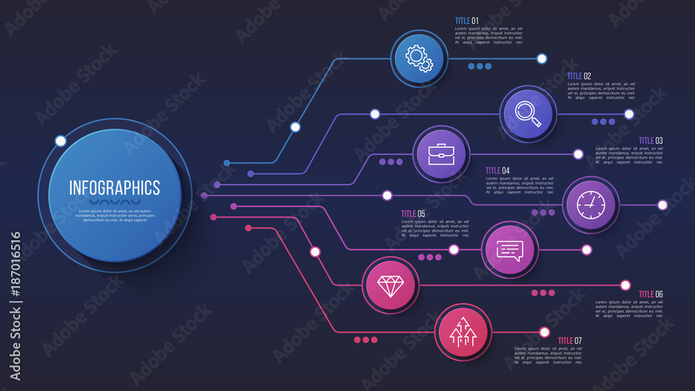Vector 7 options infographic design, structure chart, presentation ...