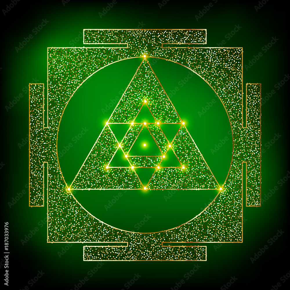 Sacred Indian Geometry Mystical Meditative Diagram Symbol - Vector ...