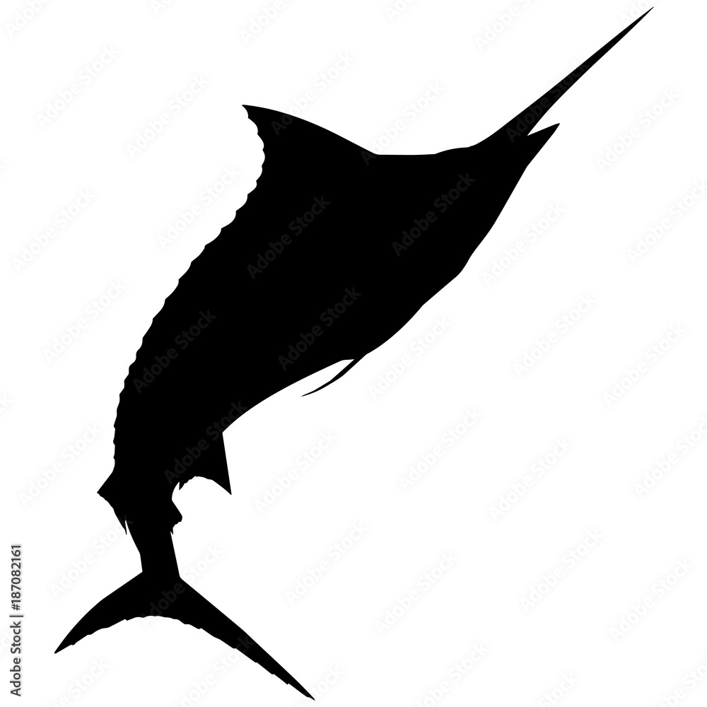 Marlin Silhouette Vector Graphics Stock Vector | Adobe Stock