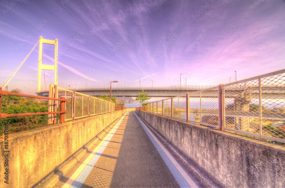 Kurushima Strait Bridge (from bicycle track) Stock Photo | Adobe Stock