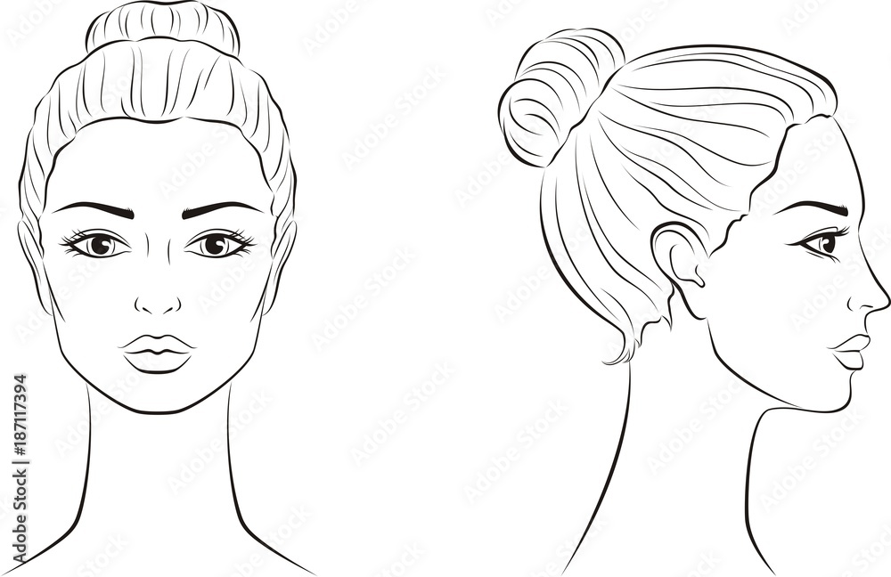 Female face Stock Vector | Adobe Stock