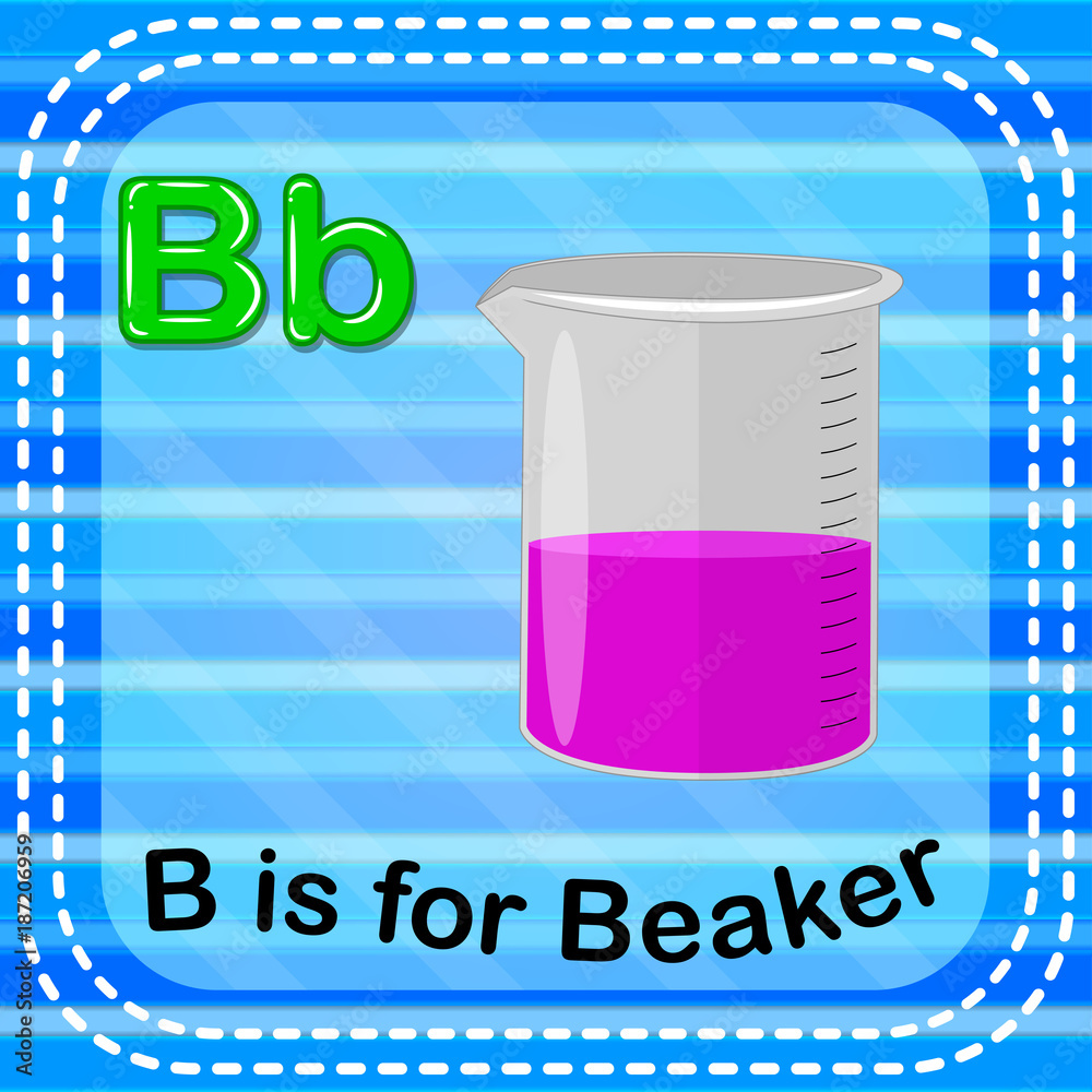 Flashcard letter B is for beaker Stock Vector | Adobe Stock