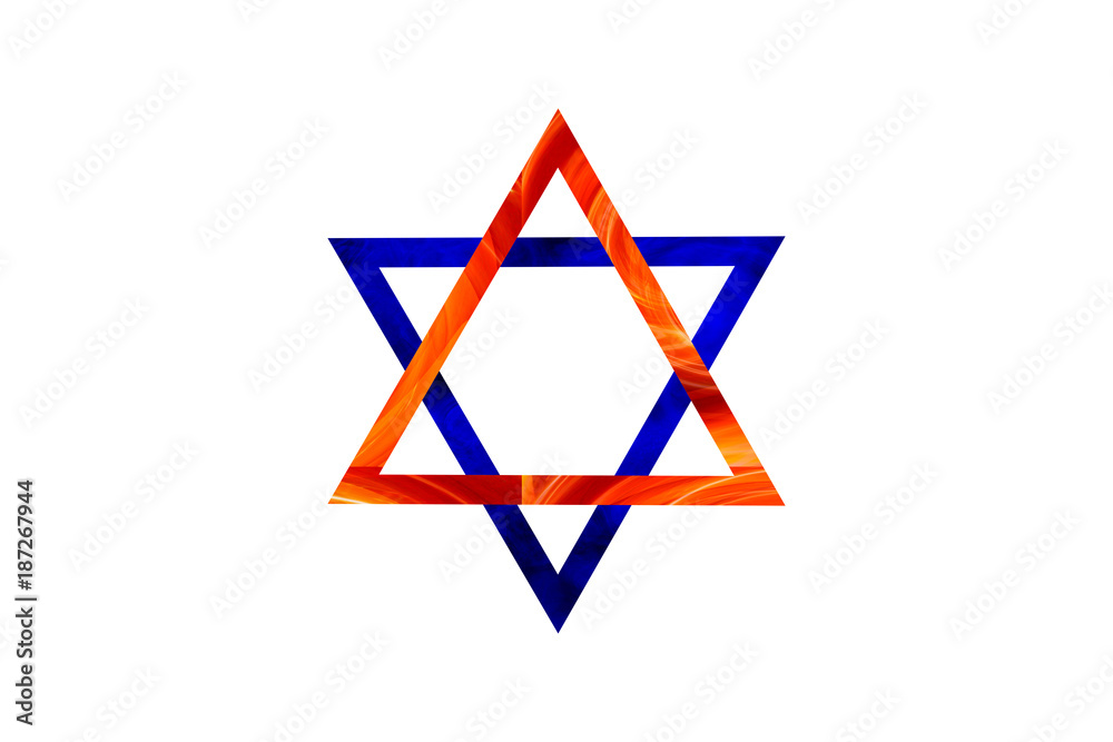 Hexagram. Interlocking ancient fire and water symbols, illustration ...