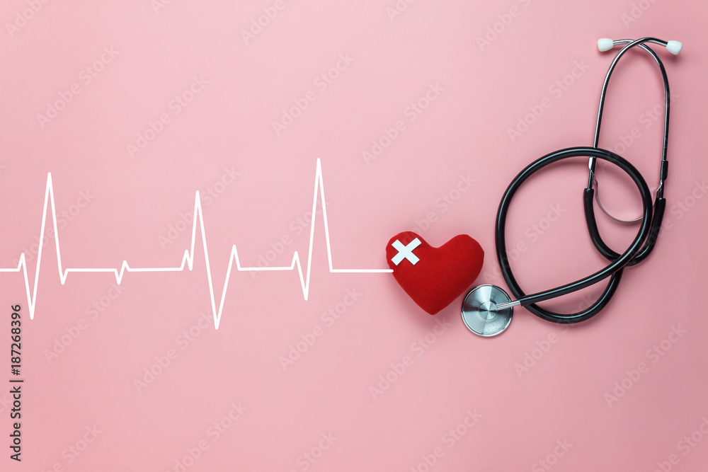Table top view aerial of accessories healthcare & medical background ...