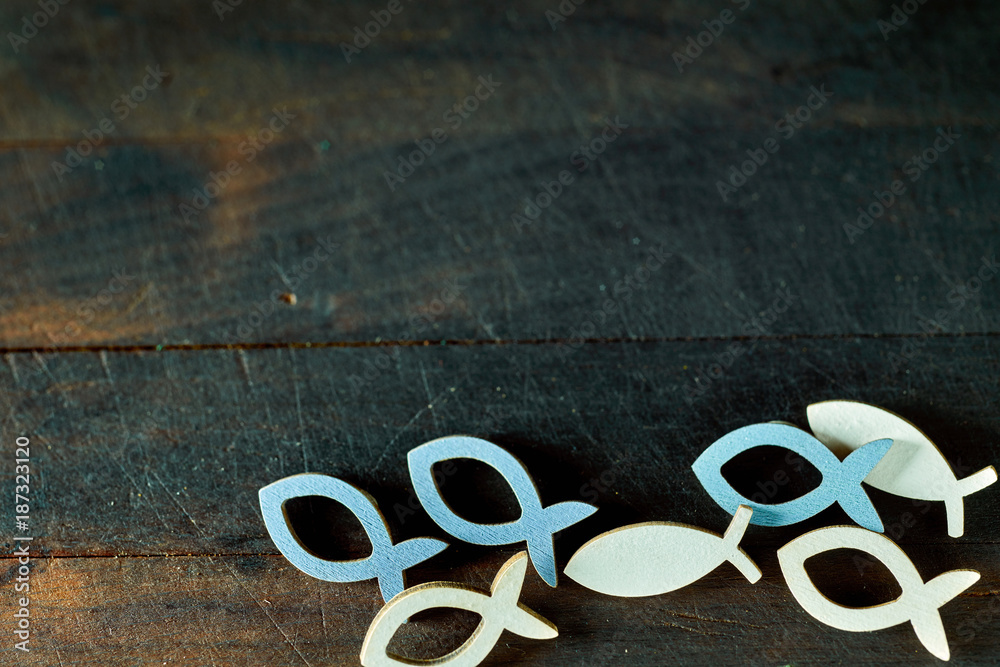 Fish shapes as background for First Holy Communion Stock Photo | Adobe ...