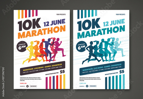 Marathon Flyer Layout Stock Template | Adobe Stock