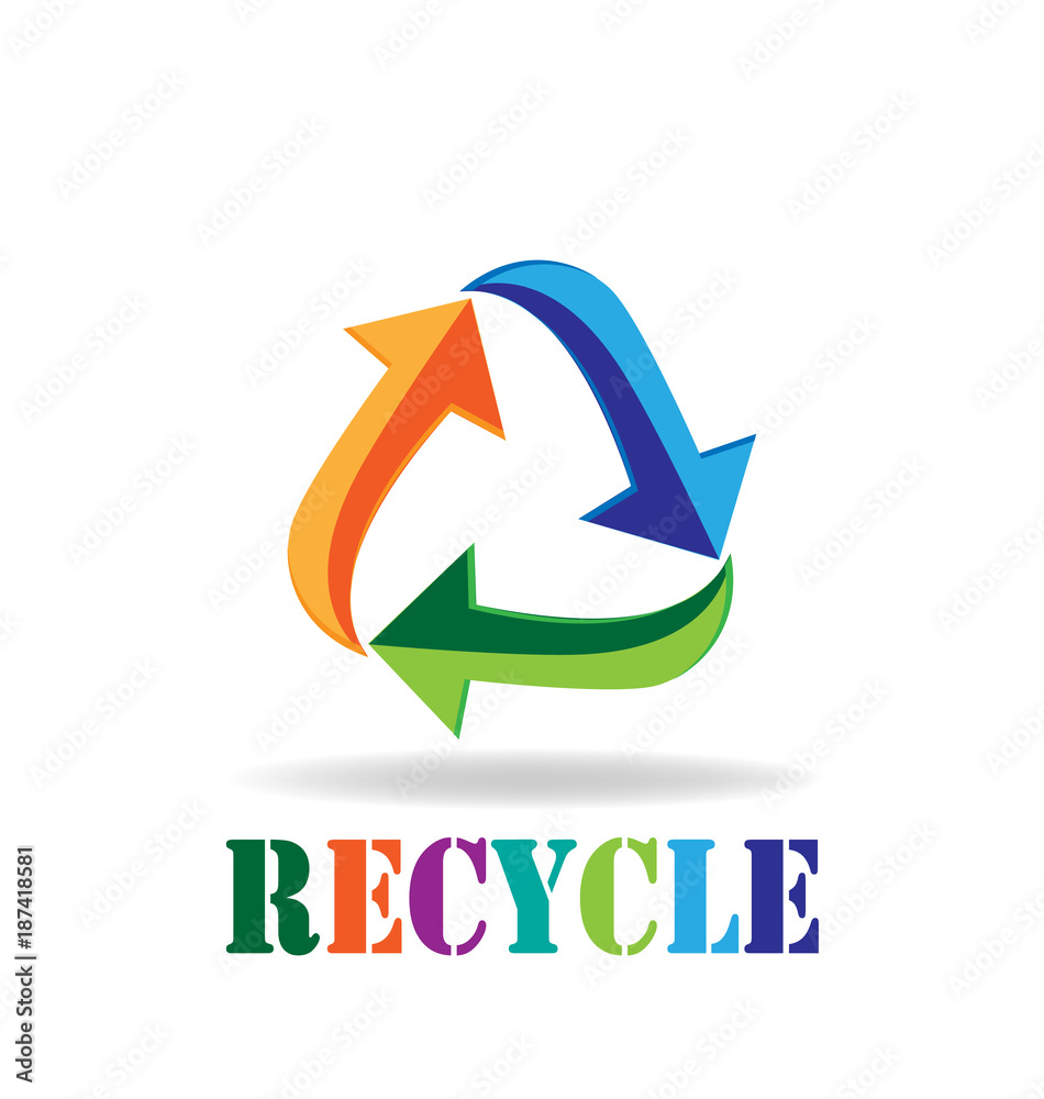 Logo recycling arrows business card symbol of reduce reuse recycle ...