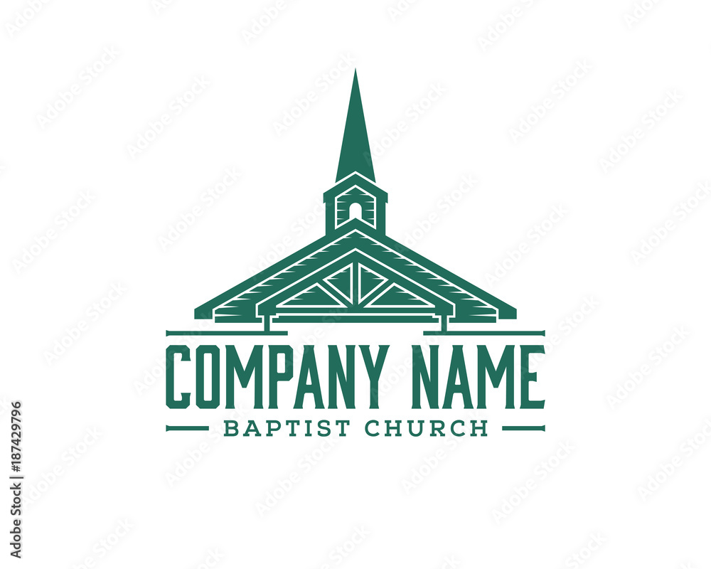 Baptist Church Roof Building Illustration Symbol Modern Logo Vector ...
