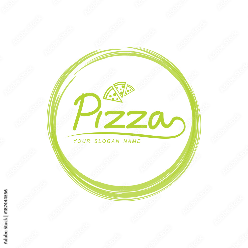 green pizza logo design Stock Vector | Adobe Stock