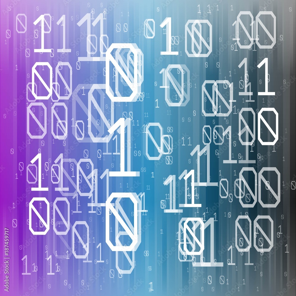 Stock-Vektorgrafik „Binary code digital technology. Data Sorting. From Chaos to System ...