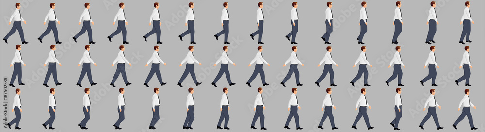 Business Man walking animation sprite sheets, Animation, loop animation ...