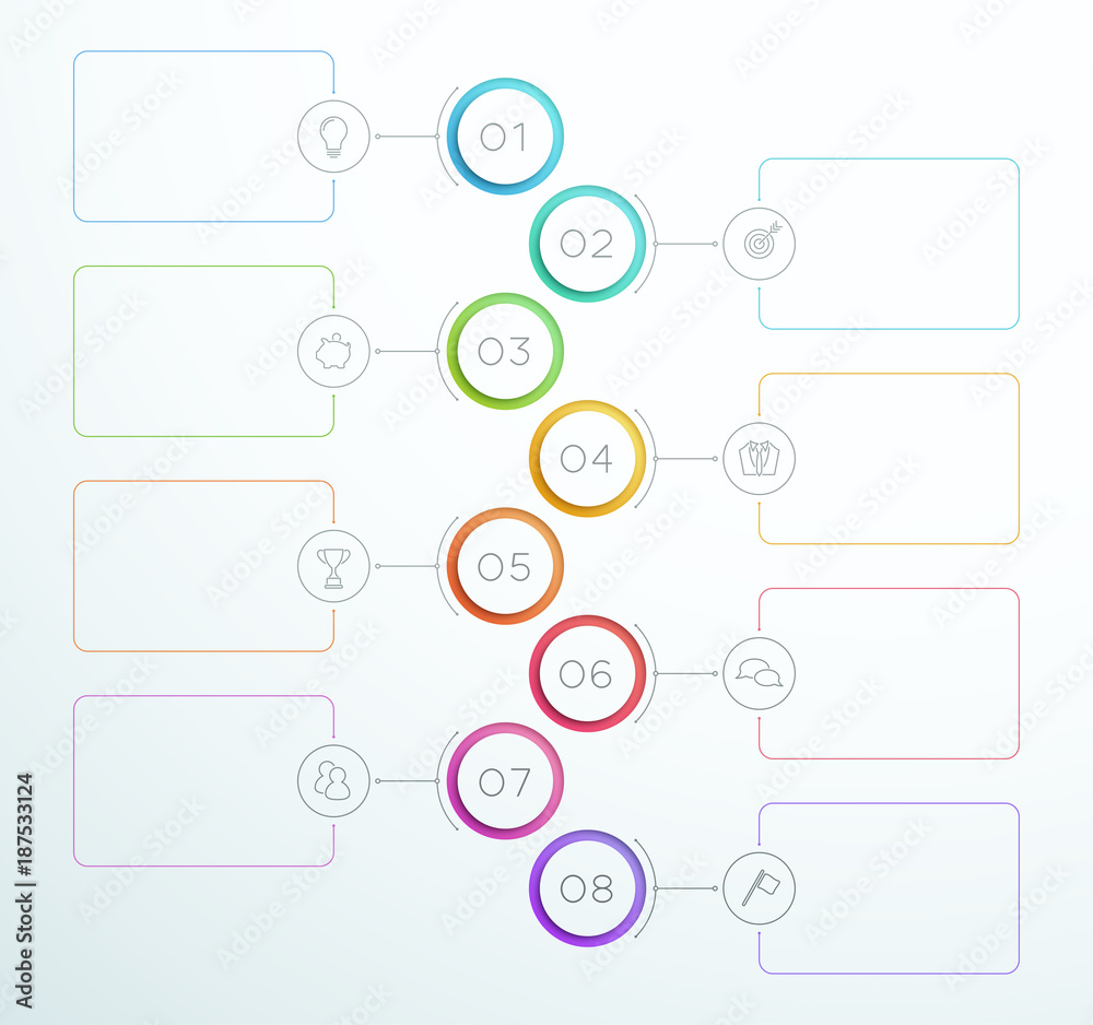Infographic Number Circle Rings 1 to 8 Vector Stock Vector | Adobe Stock