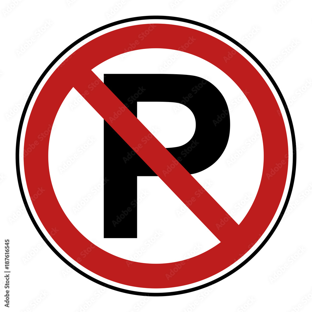 Verbotsschilder Icon - Parkverbot Stock Vector | Adobe Stock
