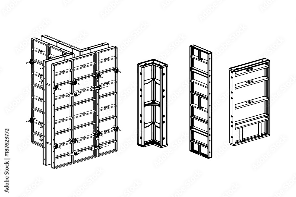 formwork build schema vector strokes Stock Vector | Adobe Stock