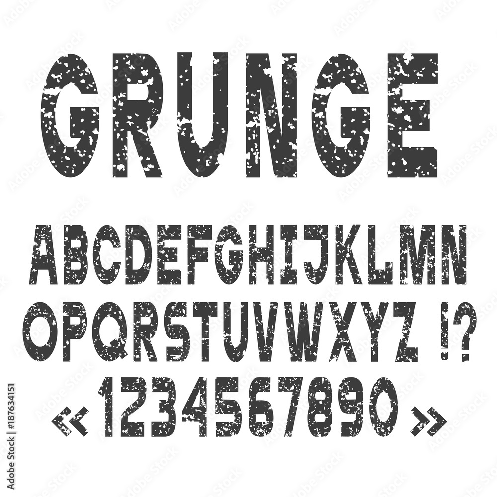 Grunge alphabet letters and numbers,vector set Stock Vector | Adobe Stock