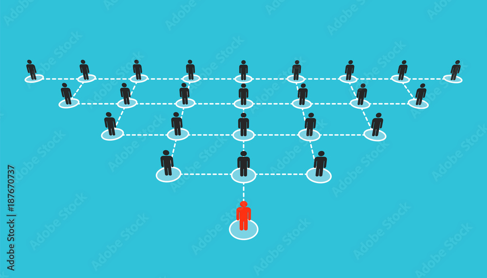 Abstract creative vector illustration of growing connecting people ...