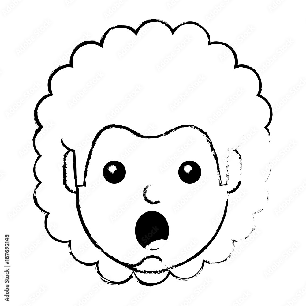 surprised young woman face expression facial vector illustration Stock ...