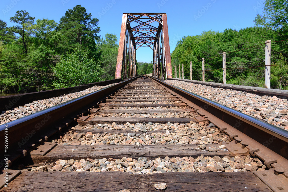 Old metal truss railroad bridge in florida Stock Photo | Adobe Stock
