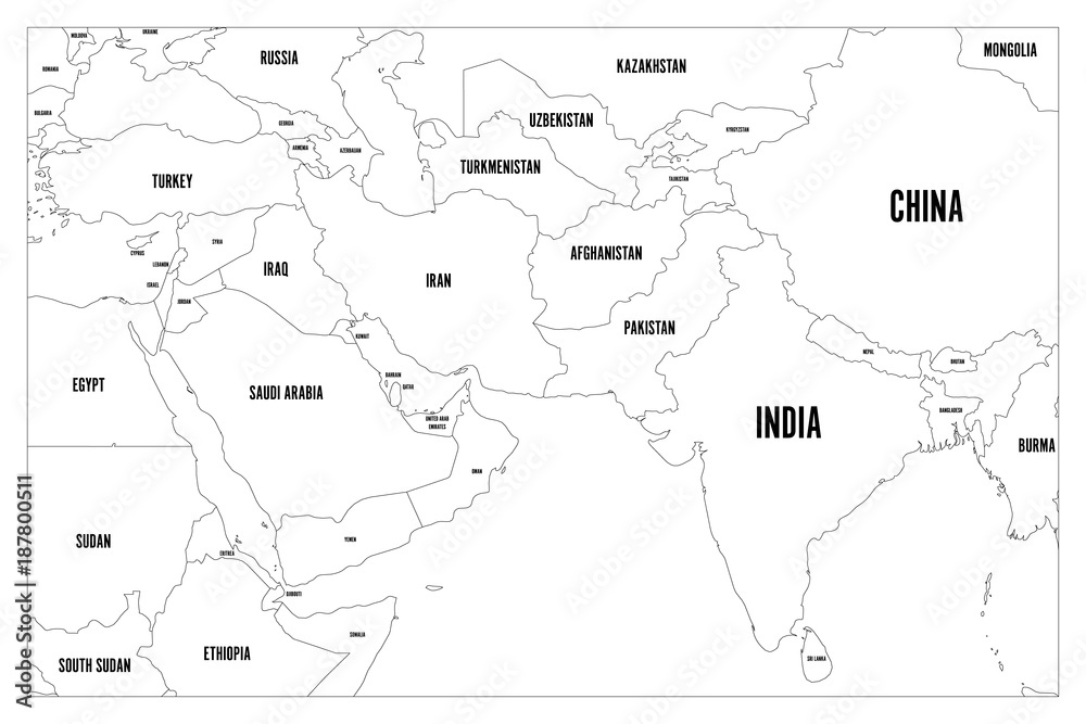 East Asia Blank Political Map SouthEast Asia Maps