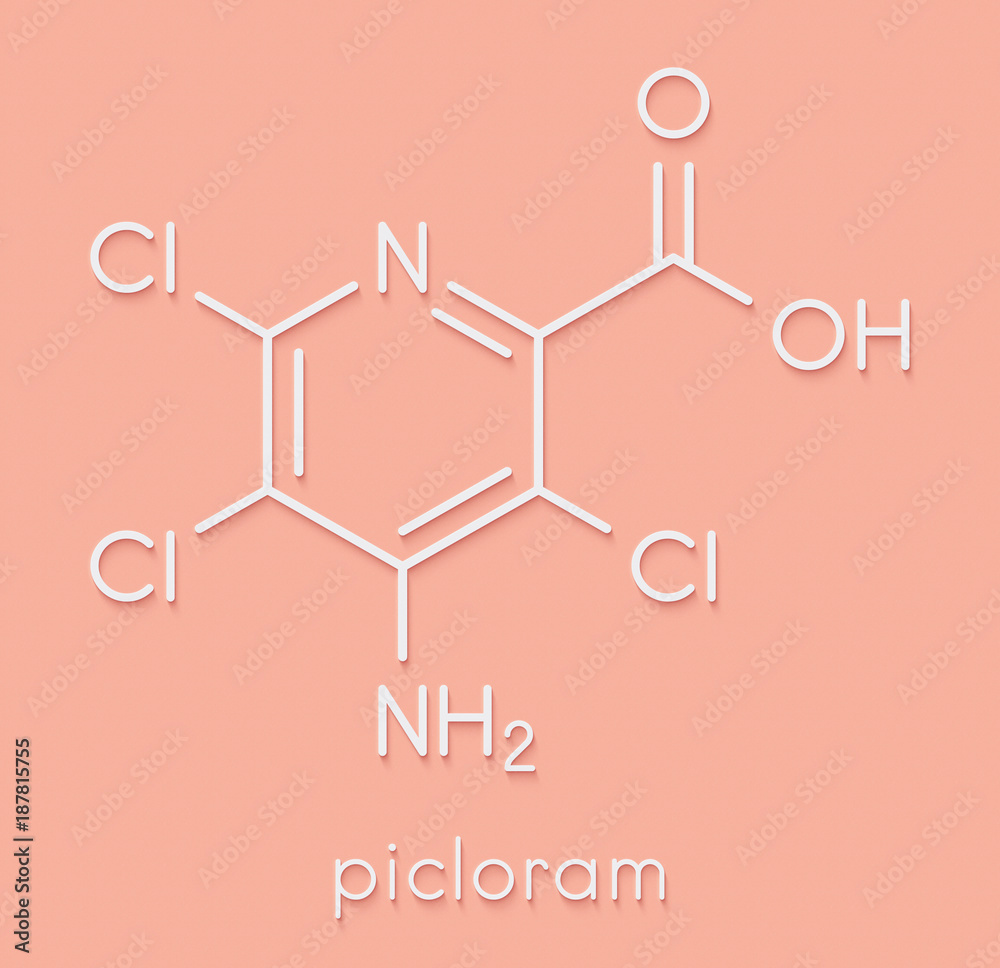 Picloram herbicide molecule. Skeletal formula. Stock Illustration ...