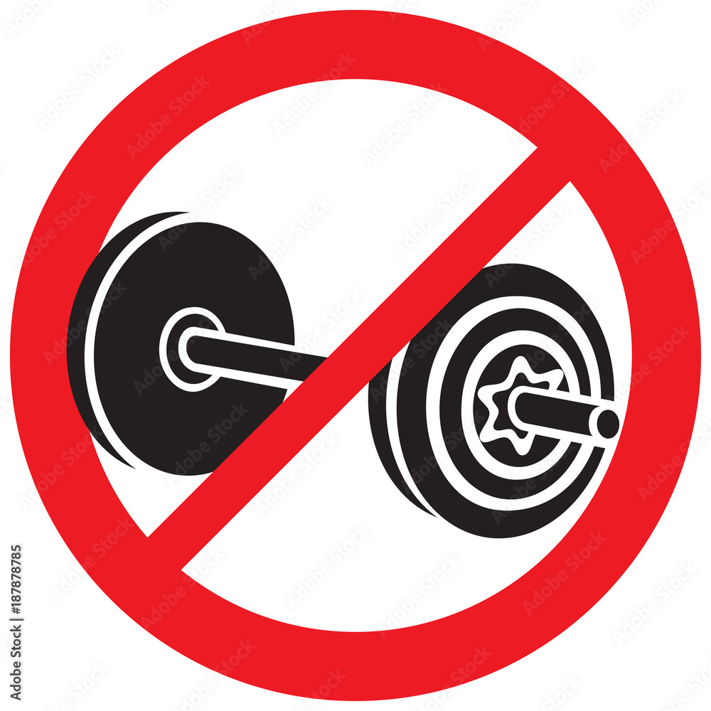 no weight dumbbell sign Stock Vector | Adobe Stock
