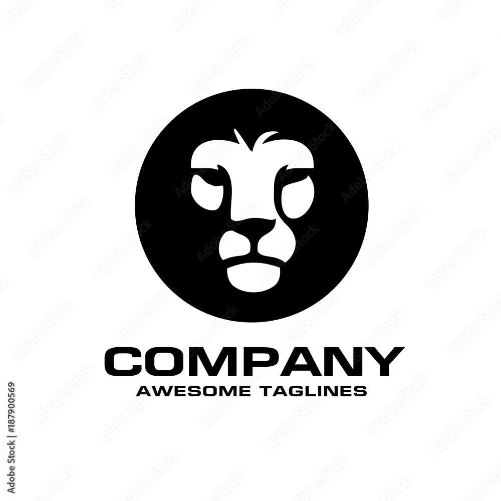 circle Lion head logo vector, lion king head sign concept, Lions head ...