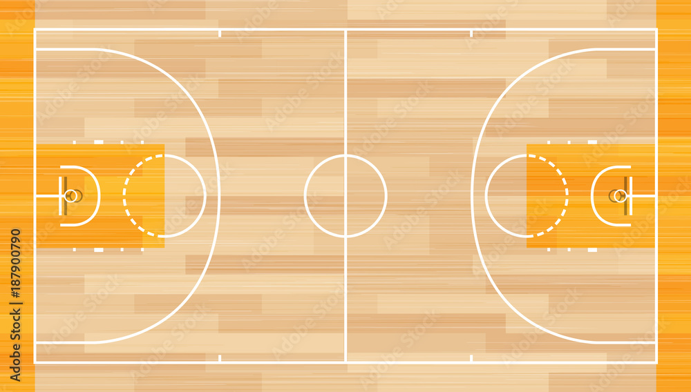 Realistic Vector Basketball Court. Basketball court on top. Stock ...