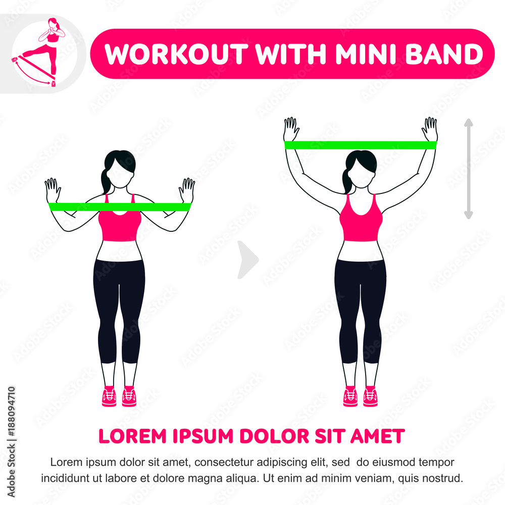 Workout with mini band. Fitness, Aerobic and workout exercise in gym ...