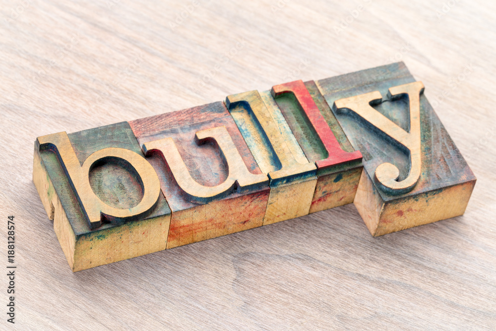 bully word abstract in wood type Stock Photo | Adobe Stock