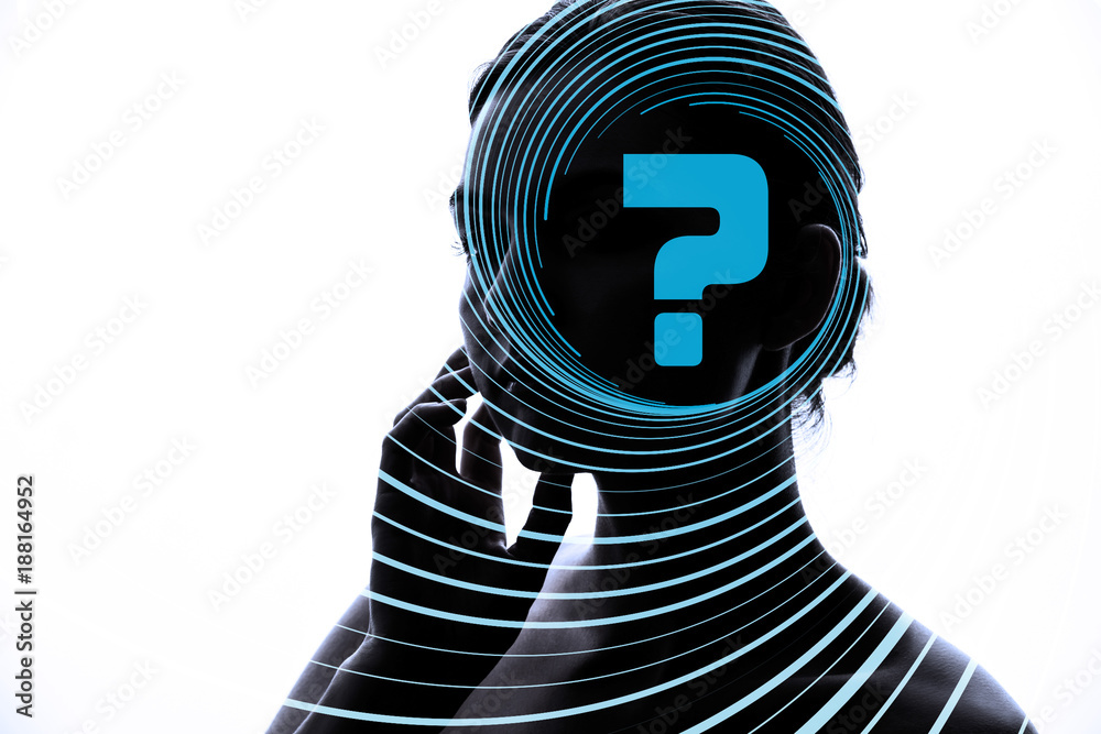 Woman silhouette with question mark. Stock Photo | Adobe Stock