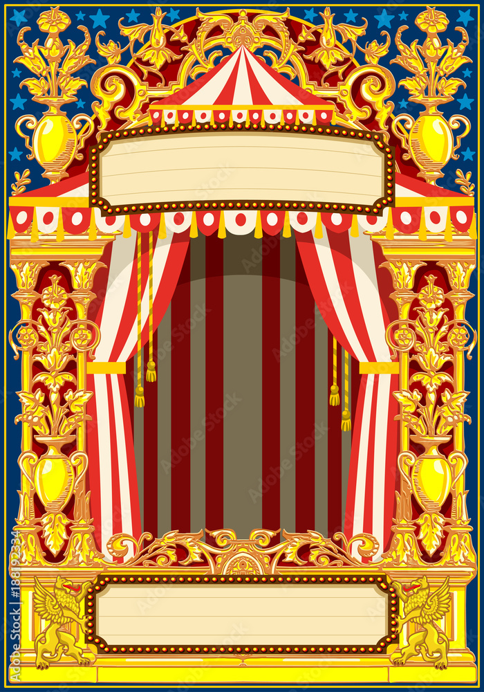 Carnival poster template. Circus vintage theme for kids birthday party ...