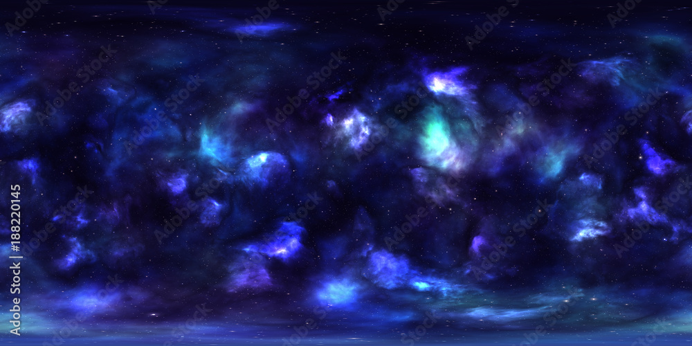 Deep space, stars and nebula. Spherical environment HDRI map, 360 ...