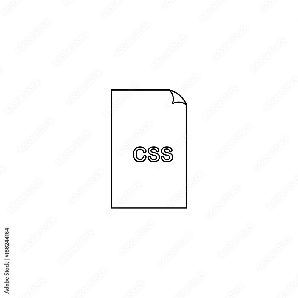 Css format document icon vector, filled flat sign, solid pictogram isolated on white. File ...