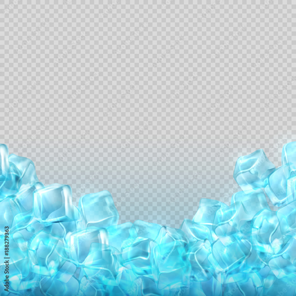 Realistic ice cubes isolated on transparent background. Vector food and ...