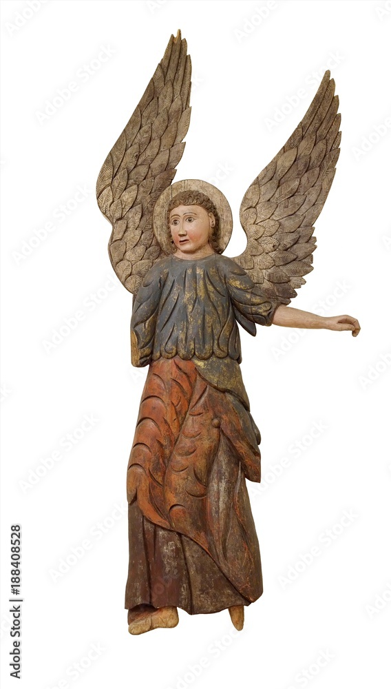 Angel, wood, sculpture of the late 17th-early 18th century, Russian ...