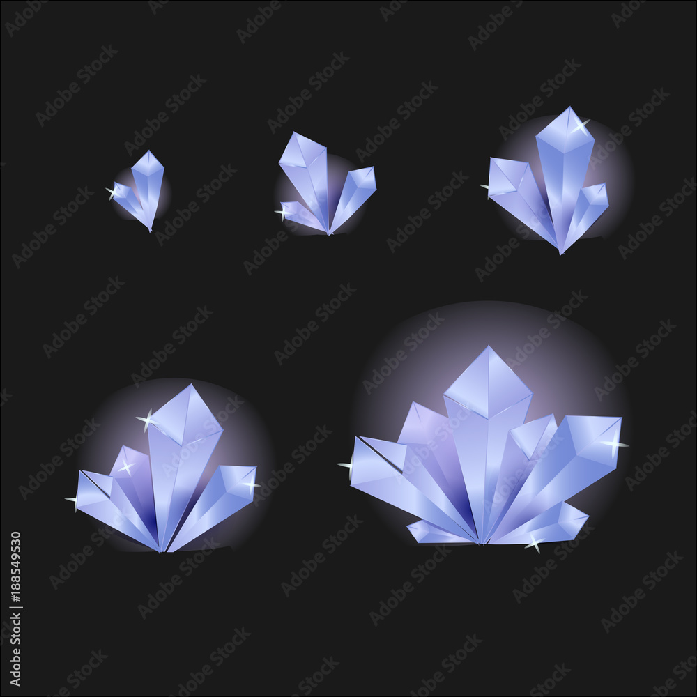 Vector set of glass crystals isolated on a transparent background ...