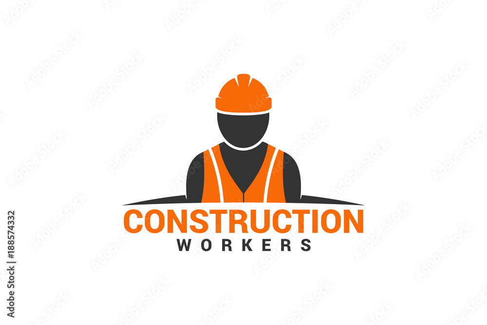 Construction Workers Logo Template Design Vector, Emblem, Design ...