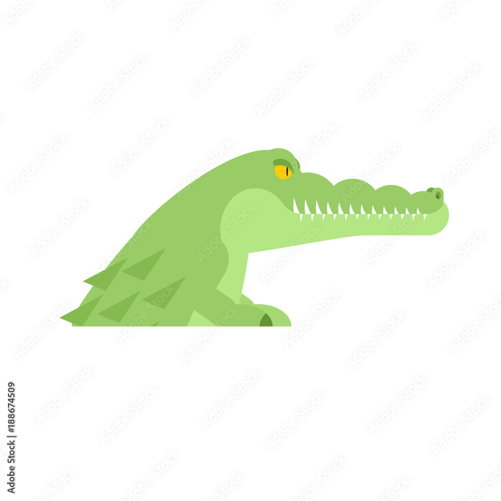 Crocodile head. Alligator muzzle isolated. Predator animal. Vector ...
