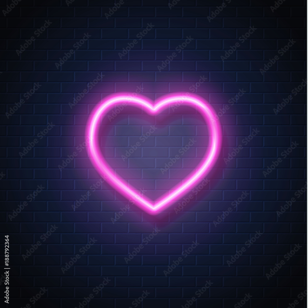 Vector neon heart icon sign illustration Stock Vector | Adobe Stock