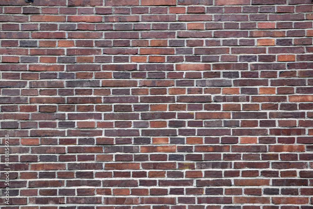 English bond brick wall, alternating stretching and heading courses ...