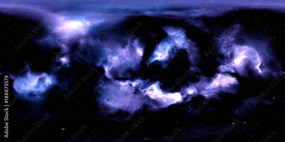 Deep space, stars and nebula. Spherical environment HDRI map, 360 ...